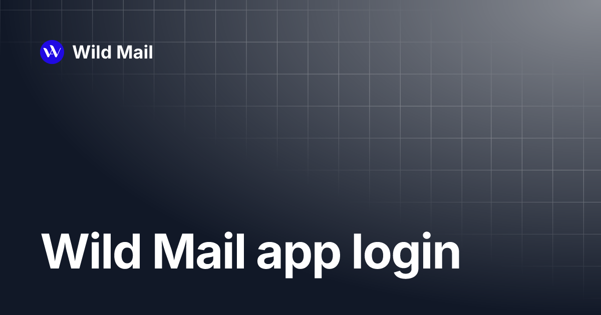 Wild Mail app login | Wild Mail