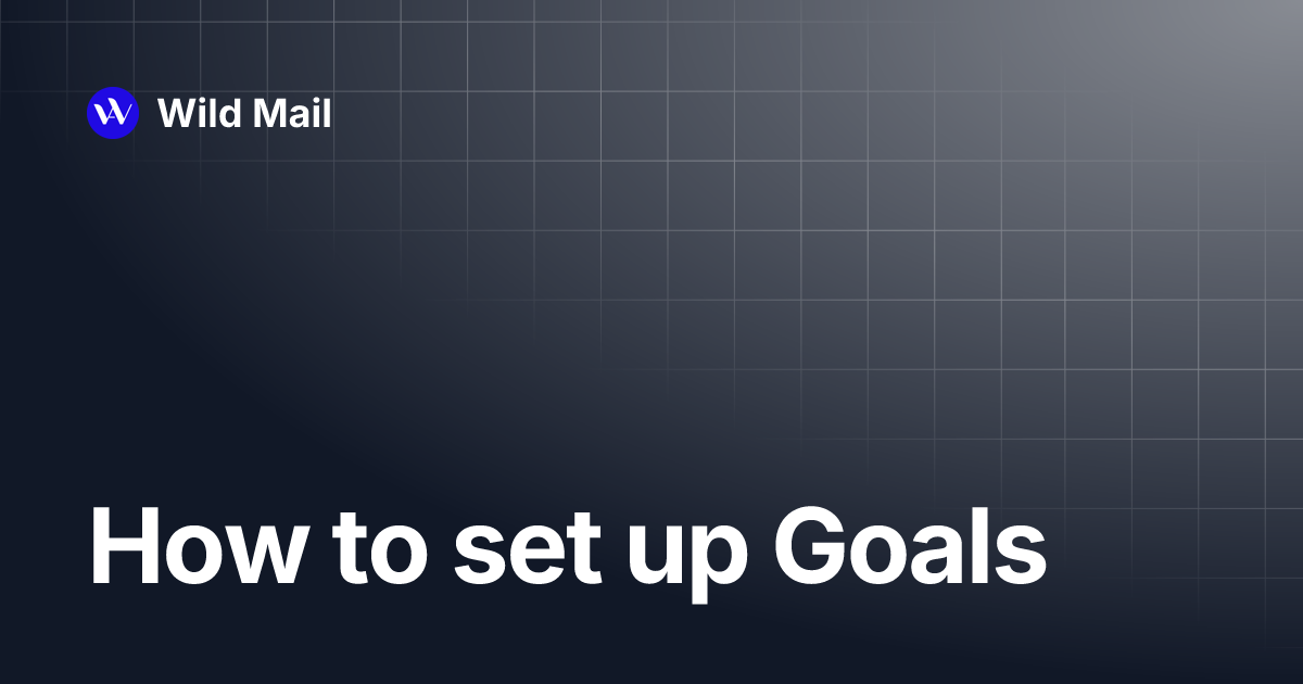 How to set up Goals | Wild Mail