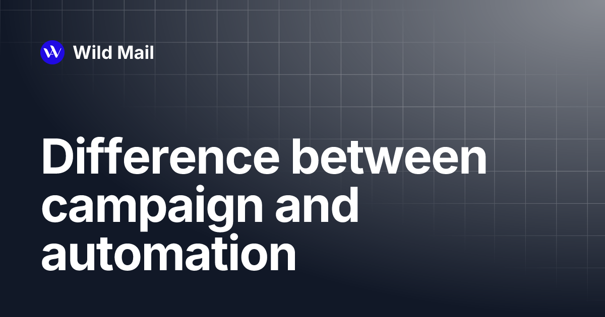 Difference between campaign and automation | Wild Mail