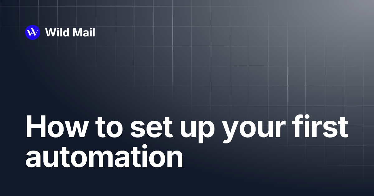 How to set up your first automation | Wild Mail