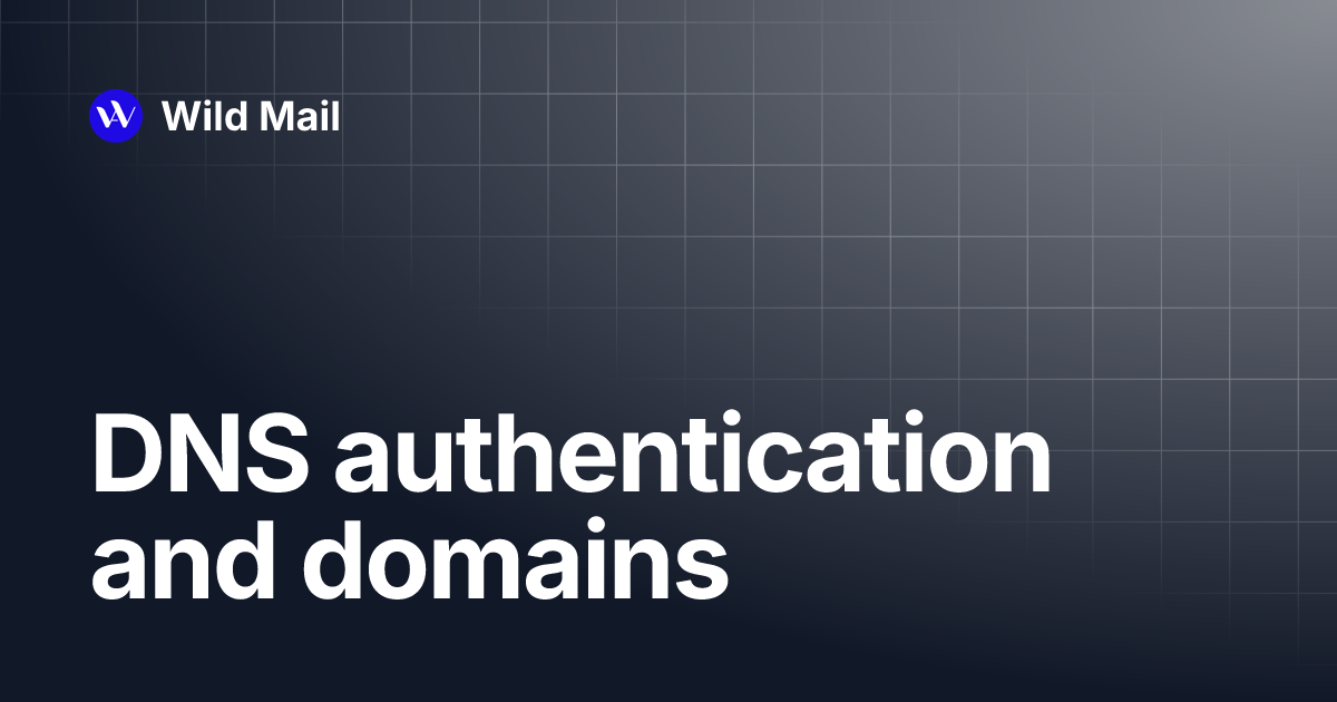 DNS authentication and domains | Wild Mail