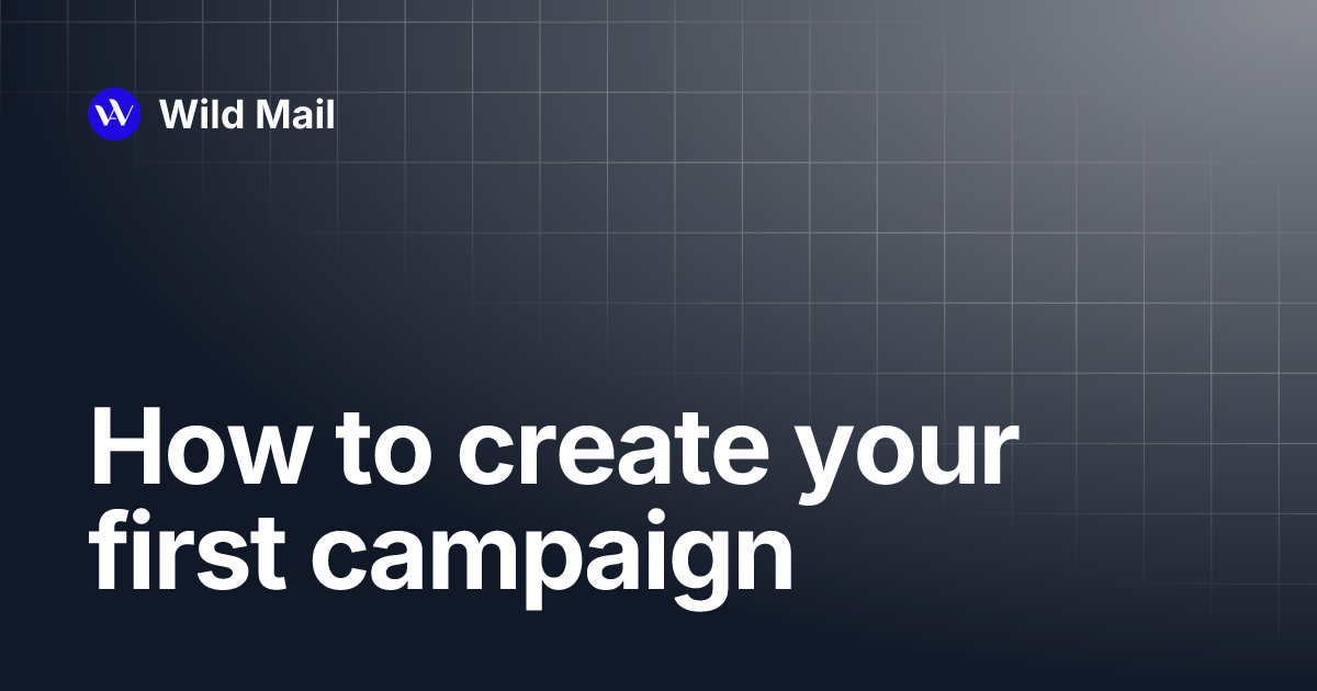 How to create your first campaign | Wild Mail